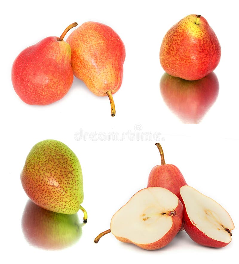 A Lot of Big, Ripe, Bright Pears. Pears on a White Background, Whole ...