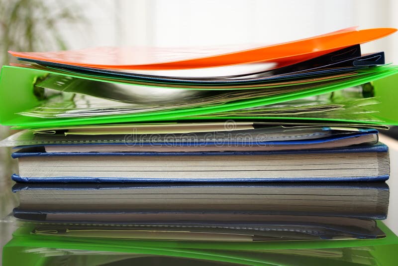 A Lot of Binders and Folders, Office Work Concept Stock Photo - Image ...