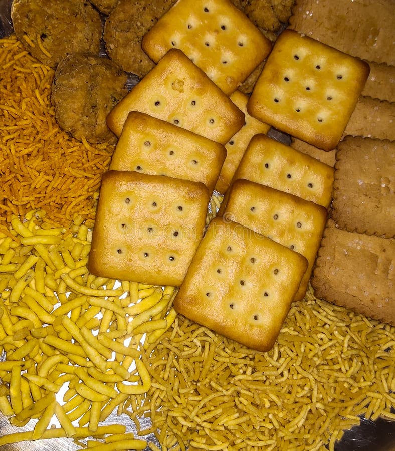 A Lot of Biscuits and Other Snack for Perfect Evening Stock Image ...