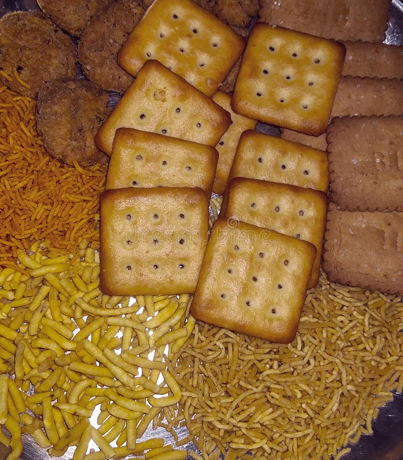 A Lot of Biscuits and Other Snack for Perfect Evening Stock Photo ...