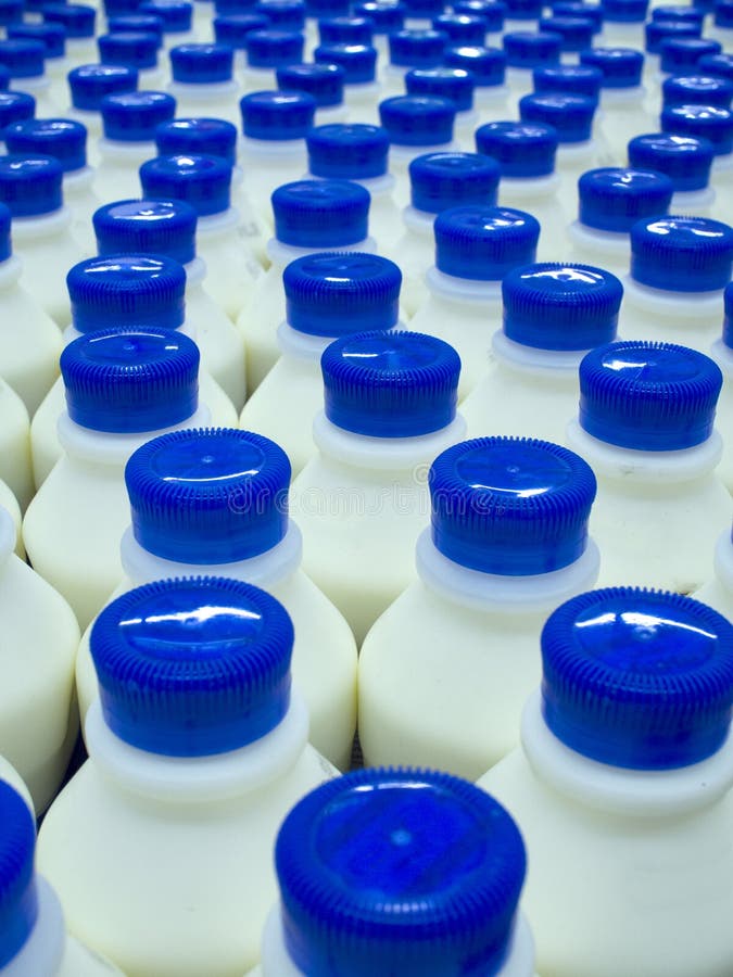 Lot Blue Lid Milk Bottle Stock Photos - Free & Royalty-Free Stock ...