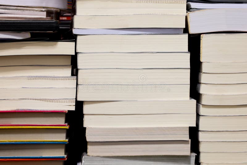 Lot of Books Stacked Together Stock Photo - Image of bookstore ...