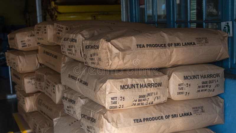 A Lot of Boxes of Black Tea in the Tea Factory Warehouse. Editorial ...