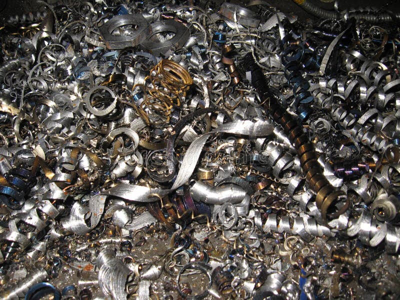 Metal Shaving from CNC Milling Machine Process Stock Image - Image of ...