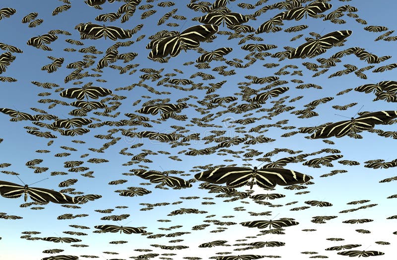 Lot of Butterfly S Flying Around Stock Illustration - Illustration of ...