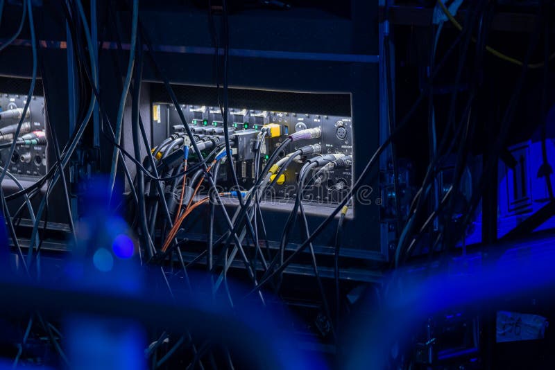 Lot of Cables Connect Electronic Equipment Stock Photo - Image of ...