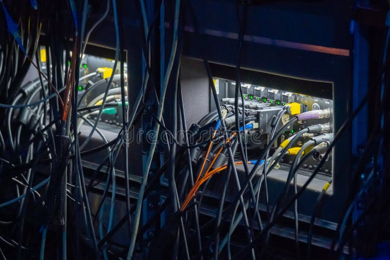 Lot of Cables Connect Electronic Equipment Stock Photo - Image of ...