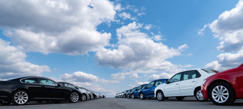 A Lot of Cars in a Rows. Used Car Sales Stock Image - Image of rent ...