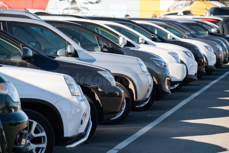 A Lot of Cars in a Rows. Used Car Sales Stock Image - Image of sale ...