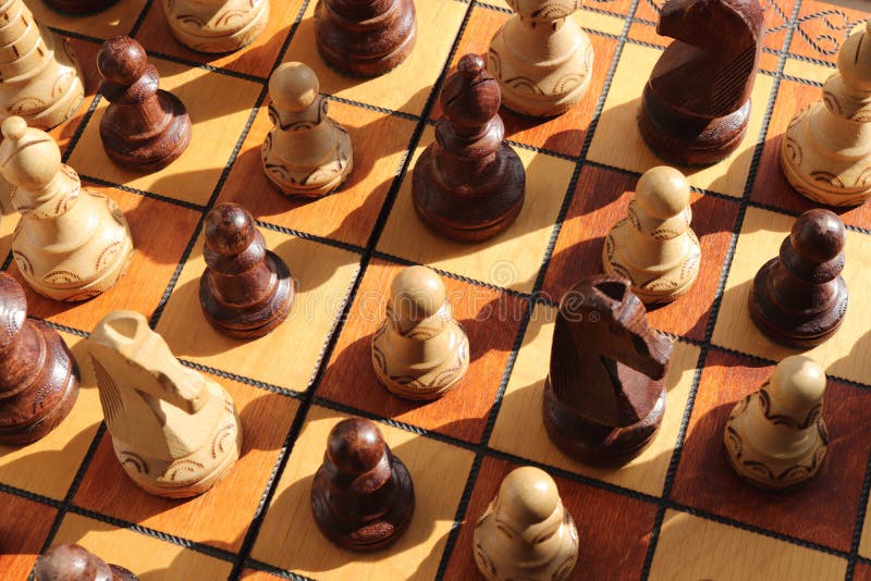A Lot of Chess Figures Stands on a Chess Board. Stock Photo - Image of ...