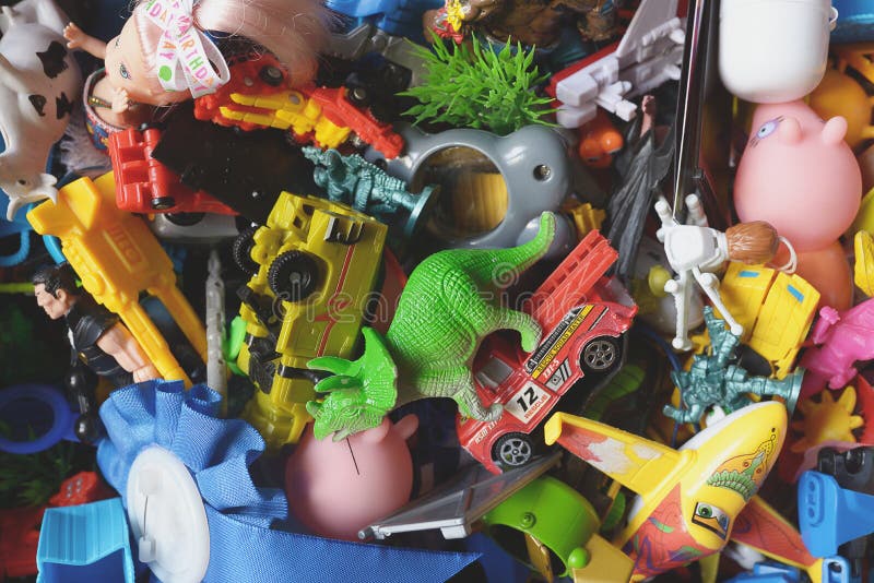 Lot of Children S Toys in a Box Stock Image - Image of plastic, barbie ...