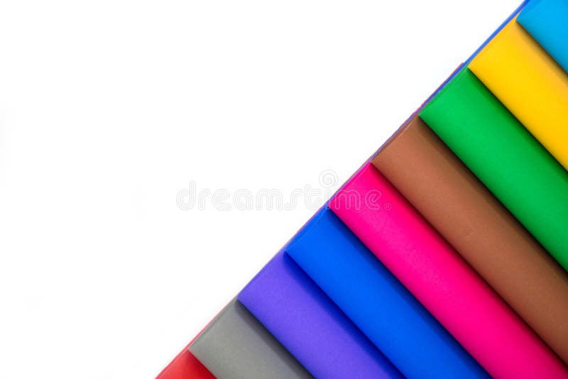 Lot of Color Paper for Crafts Idea Stock Image - Image of white ...
