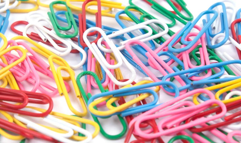 A Lot Of Colored Paper Clips Stock Image - Image of objects, paperclip ...