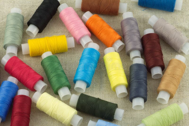 Color Spools with Thread Close Up Stock Image - Image of color, cloth ...