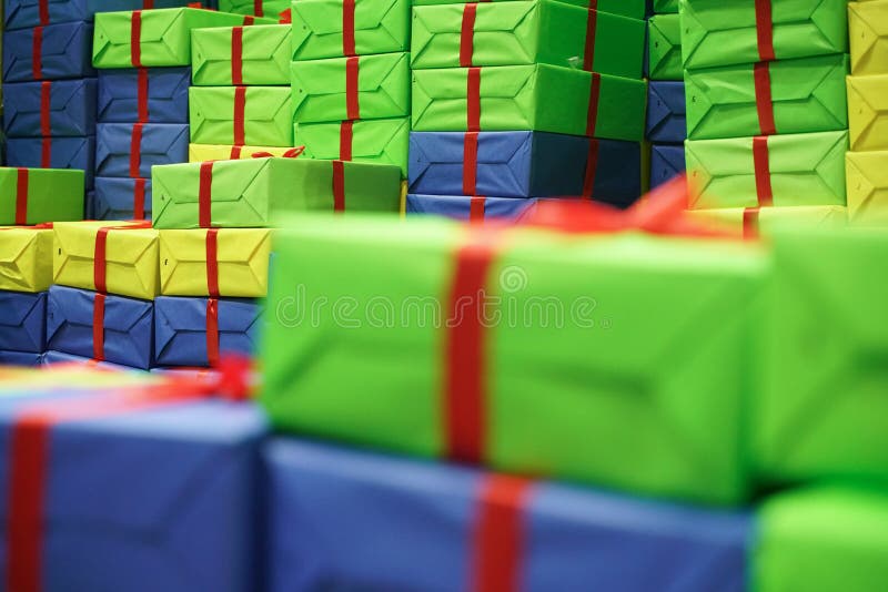 A Lot of Colorful Cardboard Boxes without Labels are Large Stacks Stock ...