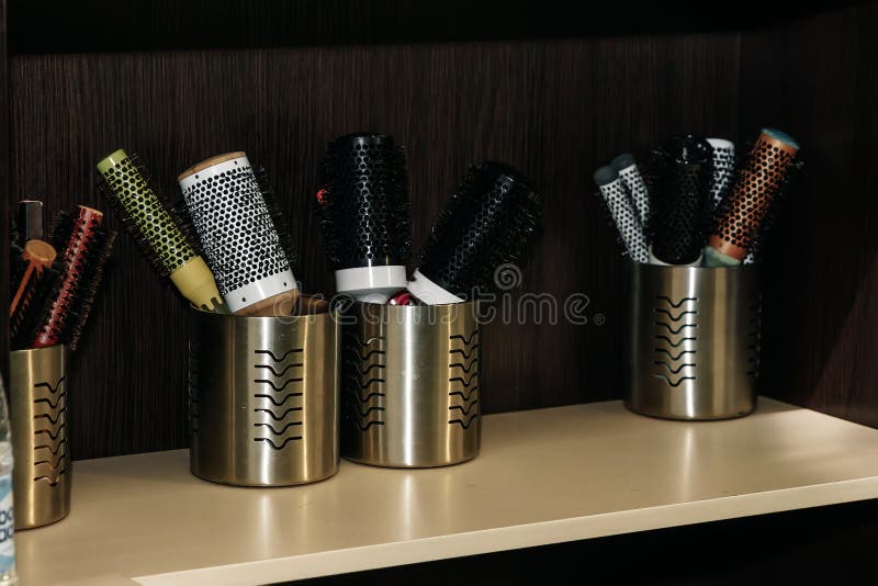 A lot of combs in a box stock photo. Image of beauty - 158269004