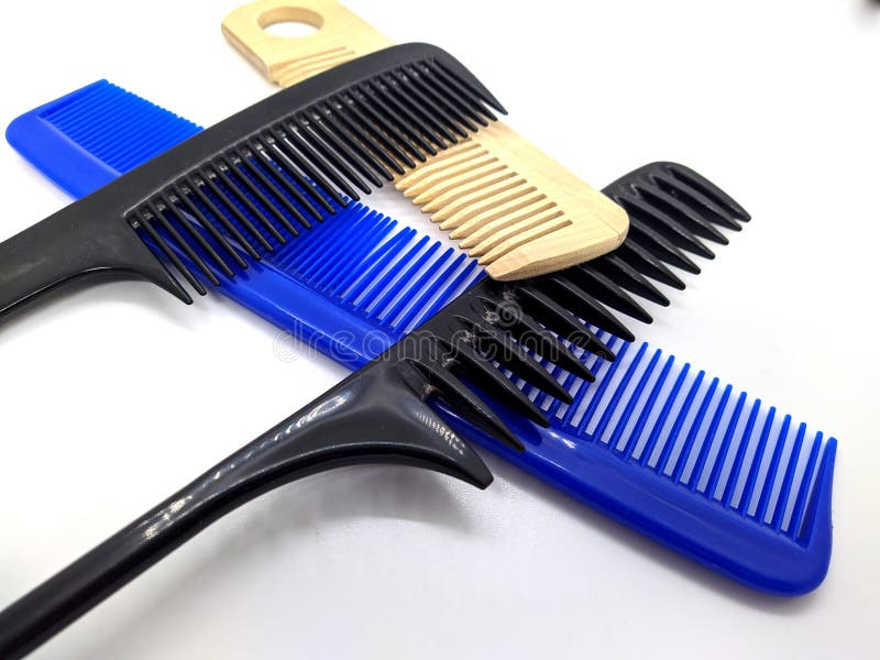 Lot of Combs on a White Background. Stock Image - Image of hairdressing ...
