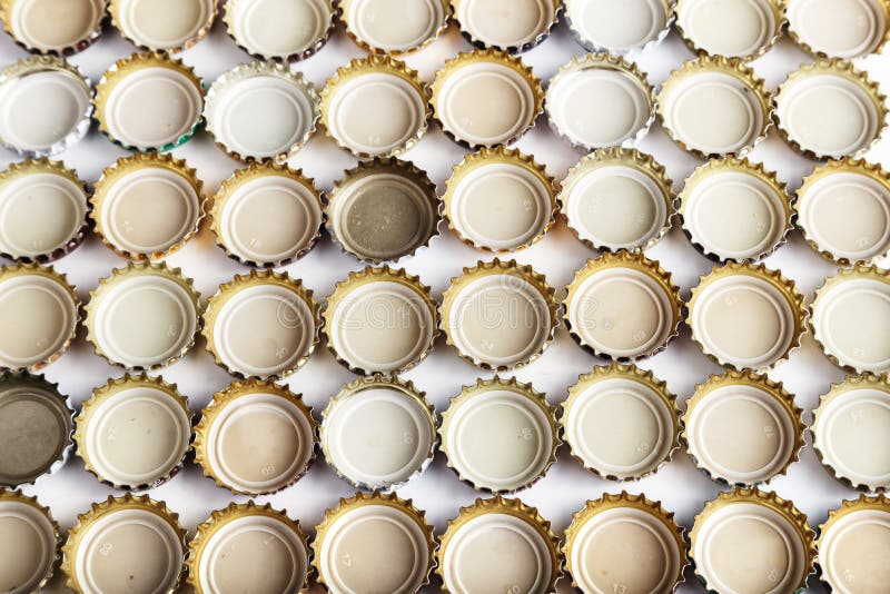 A Lot of Covers from Beer Background Stock Image - Image of line ...