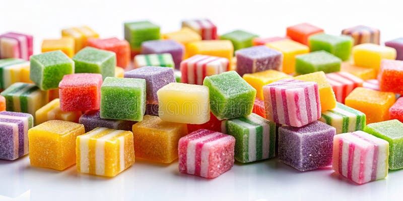 A Lot of Cube Shape Candy Sugary Chewing Candy AI-Created Content Stock ...