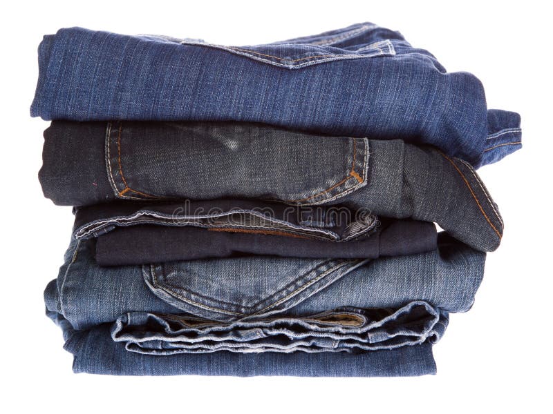 Lot of Different Blue Jeans Stock Photo - Image of beauty, folded: 28423128