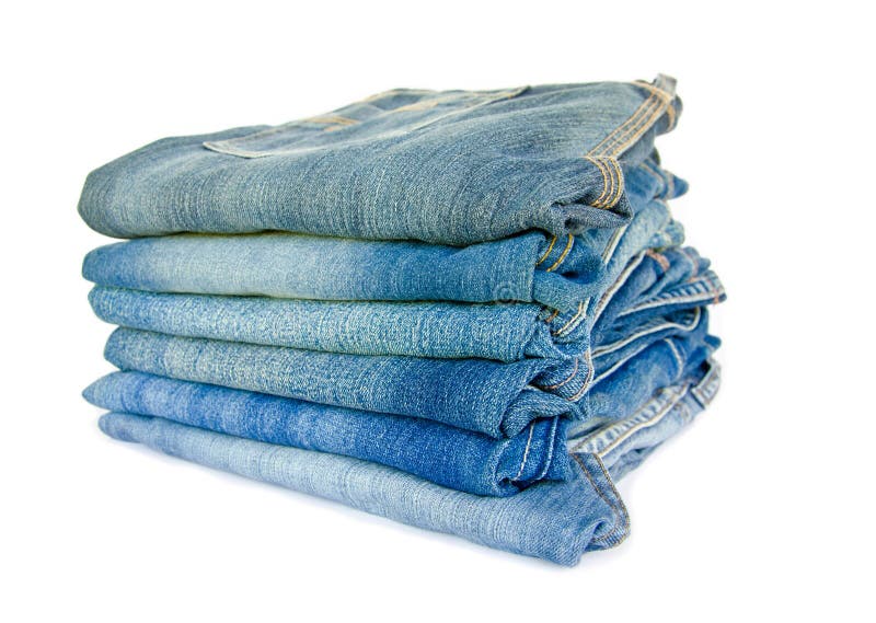 Lot of Different Blue Jeans. Stock Image - Image of pattern, clothes ...