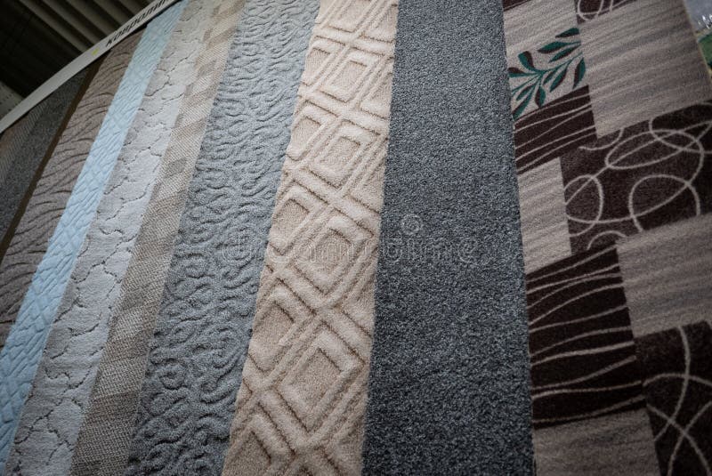 Lot of Different Carpets in a Construction Mall Stock Image - Image of ...