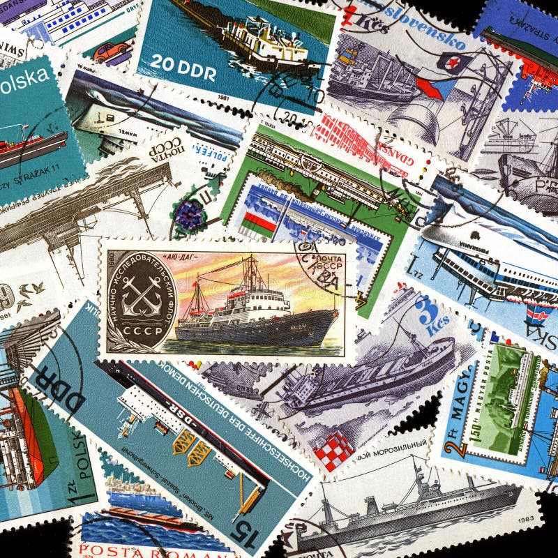 Lot of Different Colorful Postage Stamps Editorial Image - Image of ...