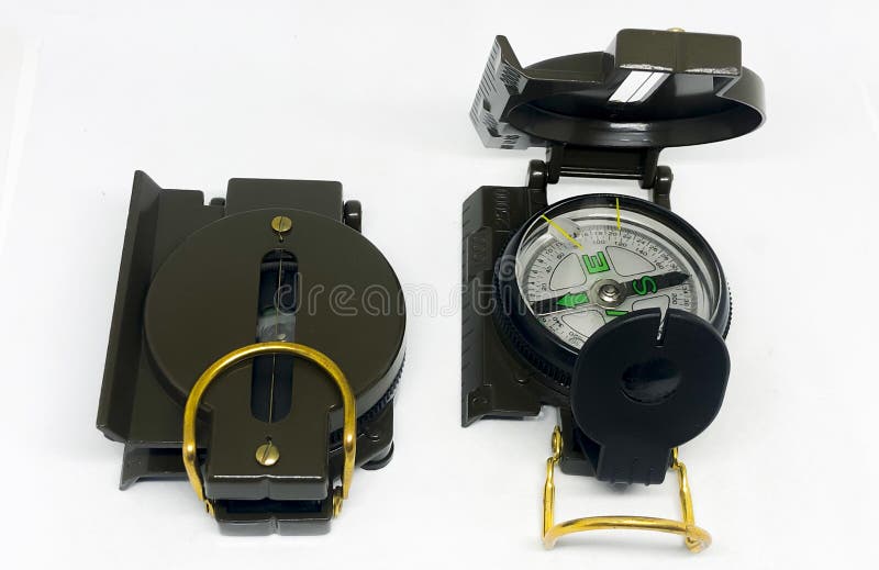 Compass Assortment and White Background Stock Image - Image of arrow ...