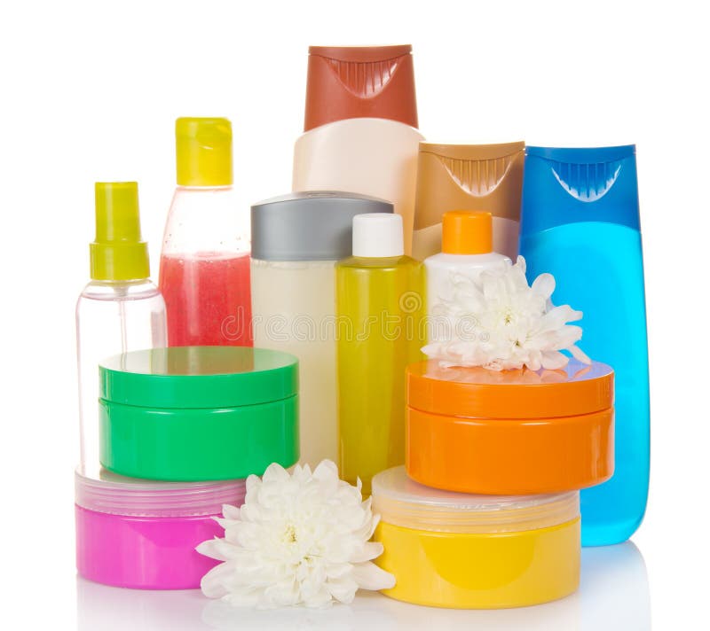 Lot of Different Cosmetic Products for Personal Stock Image - Image of ...