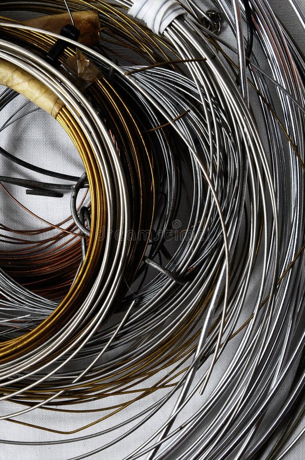 Lot of Different Metal Wire Stock Image - Image of fence, brass: 34176815