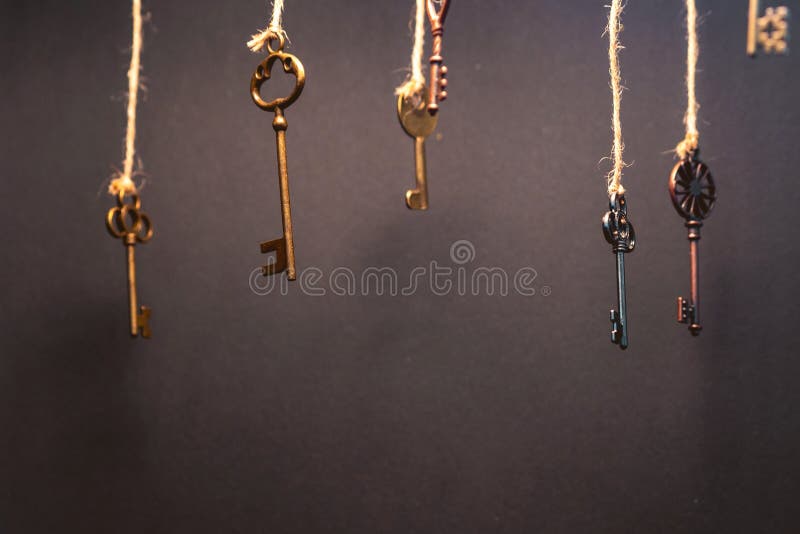 A Lot of Different Old Keys from Different Locks, Hanging from the Top ...