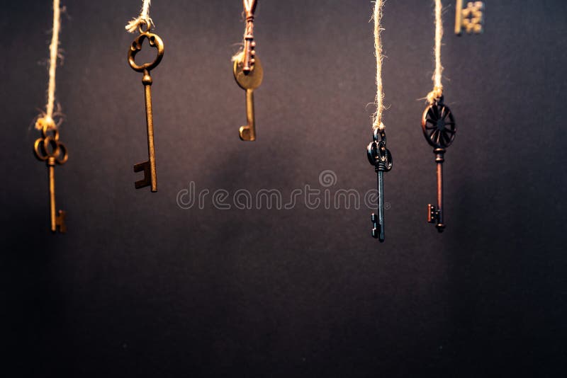 A Lot of Different Old Keys from Different Locks, Hanging from the Top ...