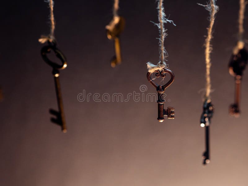 A Lot of Different Old Keys from Different Locks, Hanging from the Top ...
