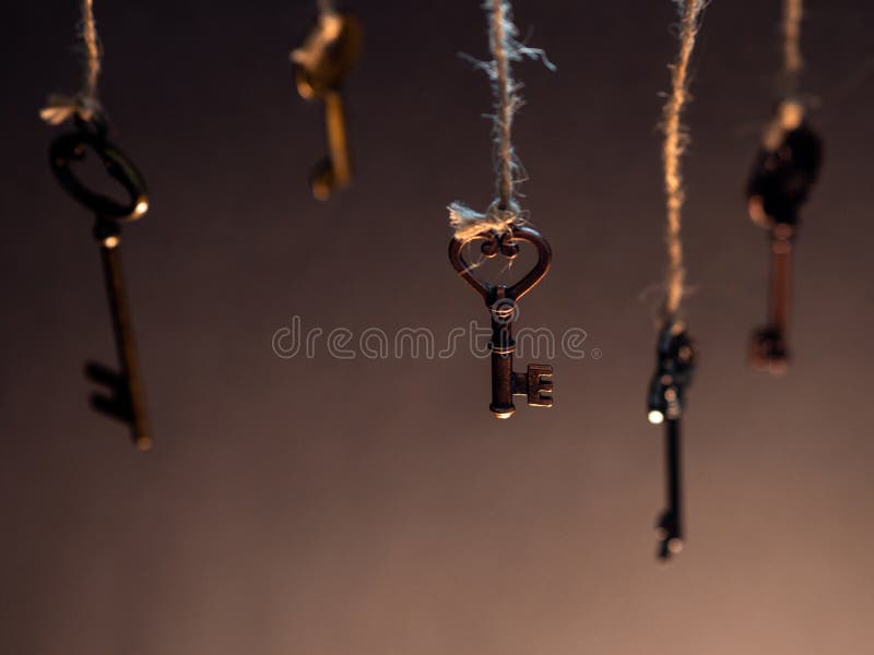 A Lot of Different Old Keys from Different Locks, Hanging from the Top ...