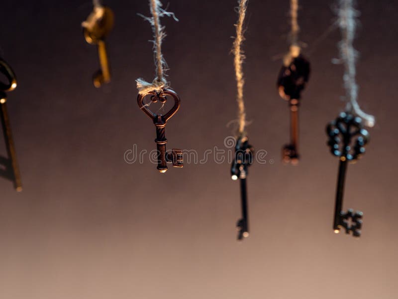 A Lot of Different Old Keys from Different Locks, Hanging from the Top ...