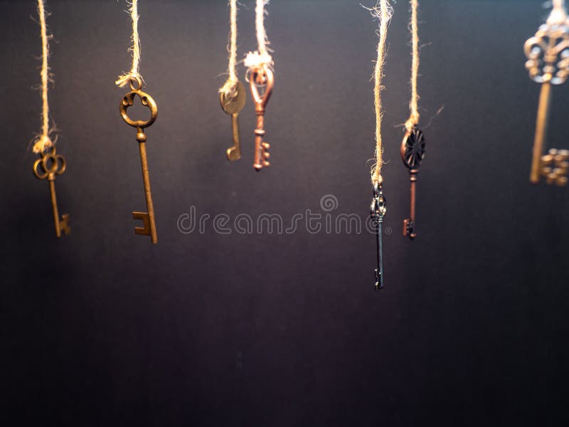 A Lot of Different Old Keys from Different Locks, Hanging from the Top ...