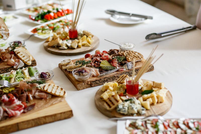 A Lot of Different Snacks on Event Catering Stock Photo - Image of ...