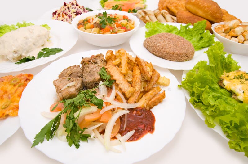 Lot of dishes stock photo. Image of french, potatoes - 11968578