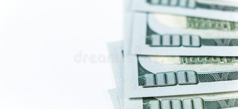 A Lot of 100 Dollar Bills Close-up Macro, Copy Space for Text, Banner ...