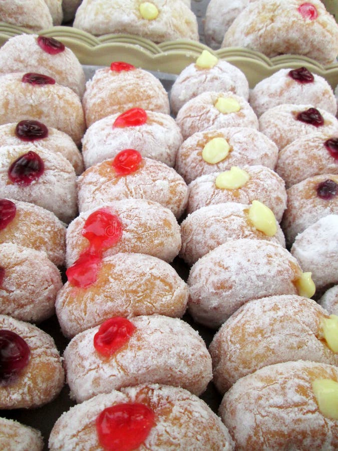 A Lot of Donuts and Strawberry Jam Stock Image - Image of diet ...