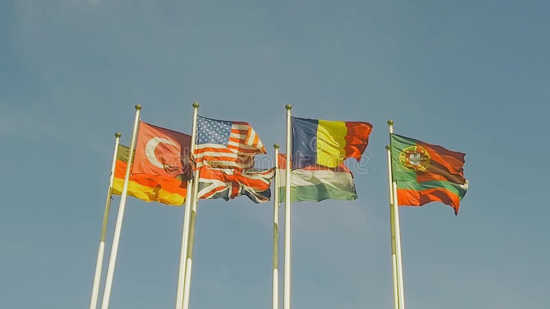 Flags of Different Countries of the World Stock Footage - Video of ...