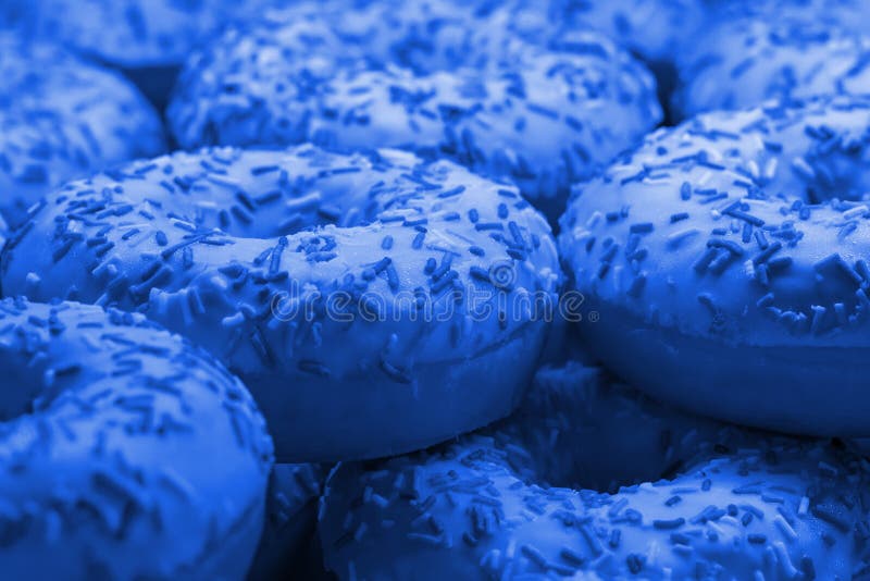 Lot of Fresh Donuts. Front View Stock Photo - Image of colorful, focus ...