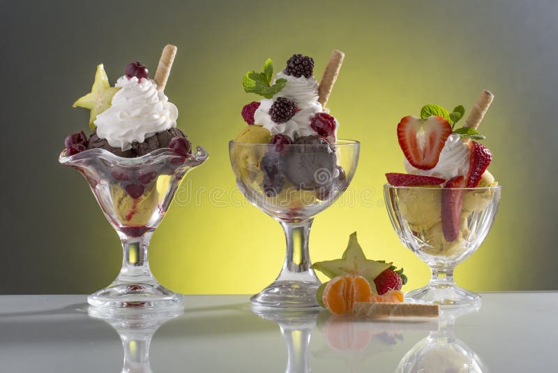 Pear Cup, Red Grapes Sundae and Takeaway Ice Stock Image - Image of ...