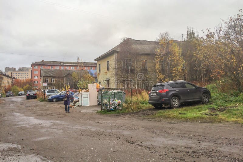 A Lot of Trash in the Streets in Murnmansk, Russia Editorial Image ...