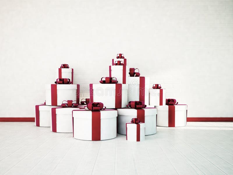 A Lot of Gifts on the Floor, Holidays, 3d Stock Illustration ...