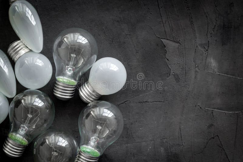 A Lot of Light Bulbs Top View. Renewable Eco Energy Concept Stock Photo ...