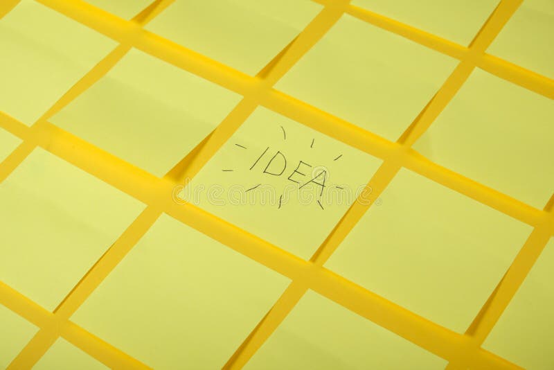 A Lot of Light Yellow Stickers for Notes Stock Photo - Image of empty ...