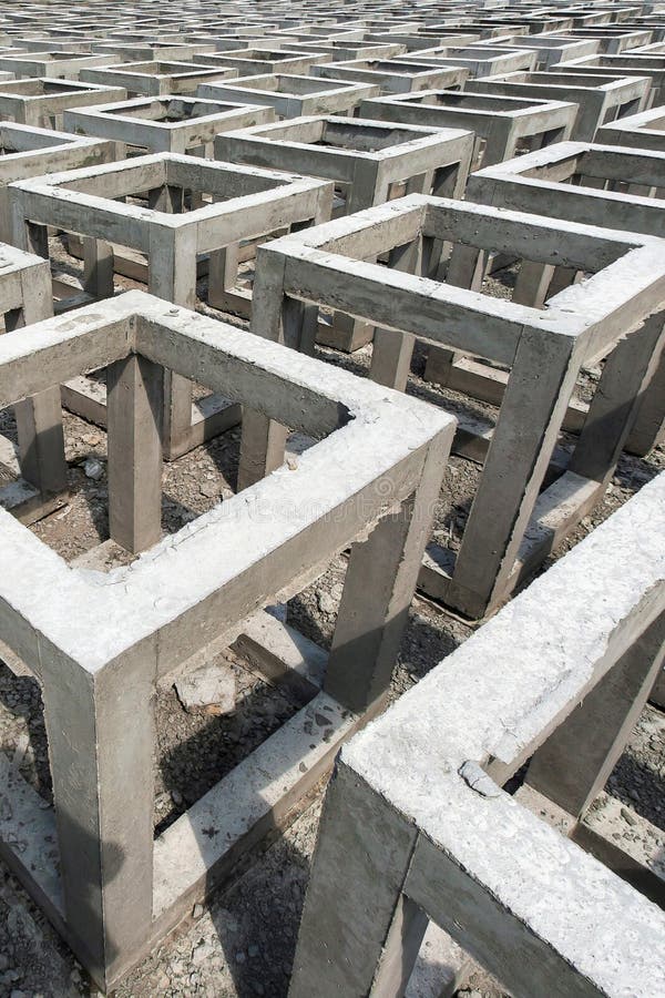 A Lot of Low Quality Precast Concrete Box Stock Photo - Image of people ...