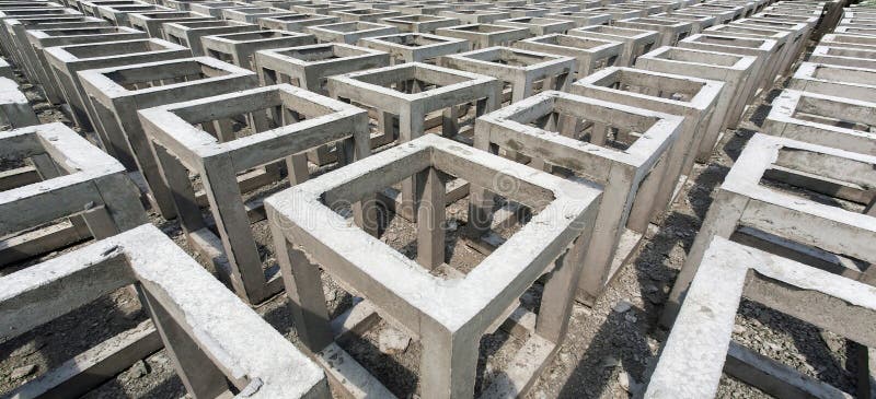 A Lot of Low Quality Precast Concrete Box Stock Photo - Image of ...