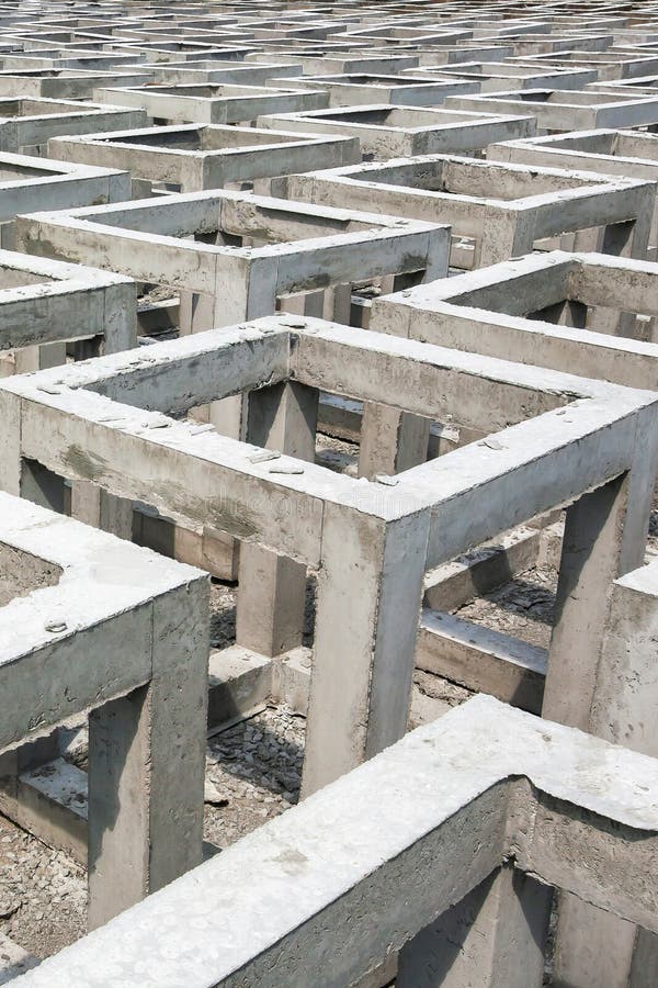 A Lot of Low Quality Precast Concrete Box on Open Space Stock Image ...
